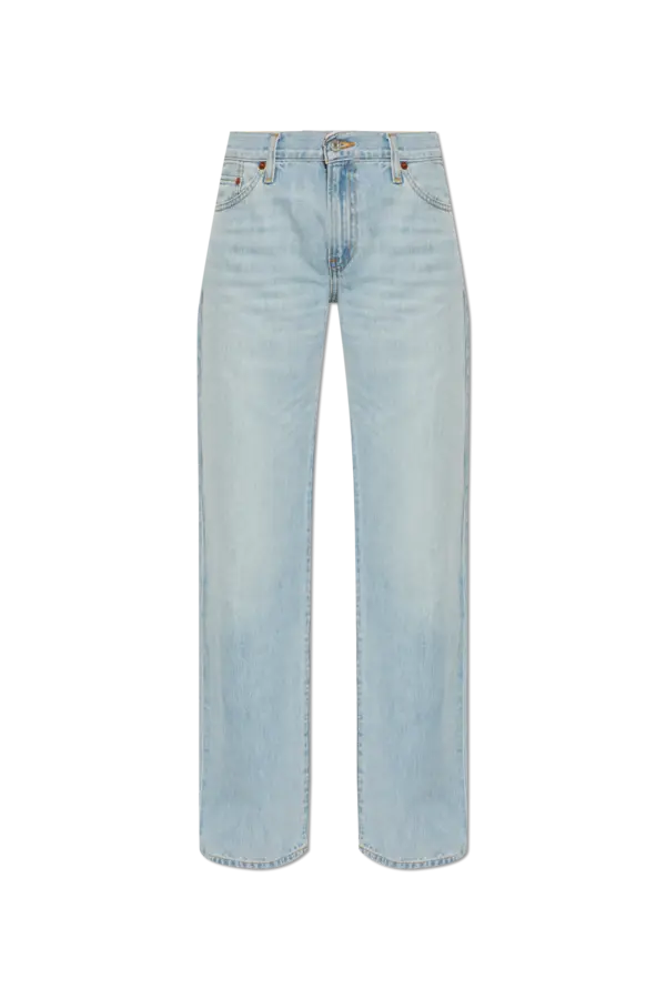 RE/DONE Loosie Jeans Light Wash Wide Leg Boyfriend Denim - Light Blue