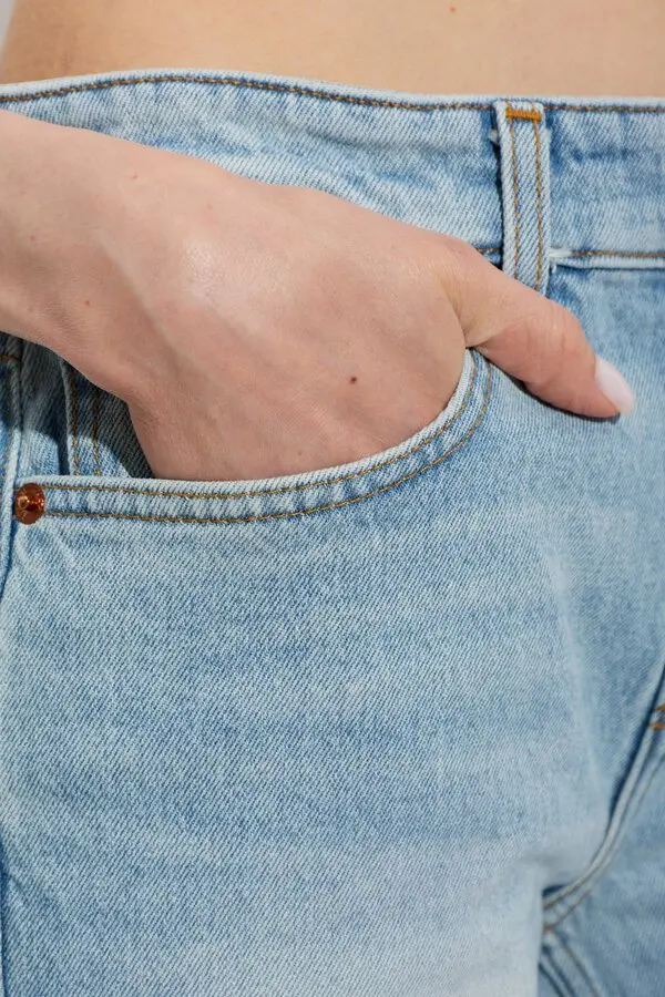 RE/DONE Slim Straight Crop’ Jeans