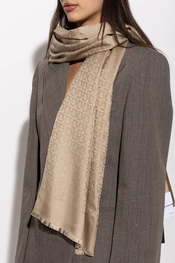 FERRAGAMO Silk Scarf With Monogram