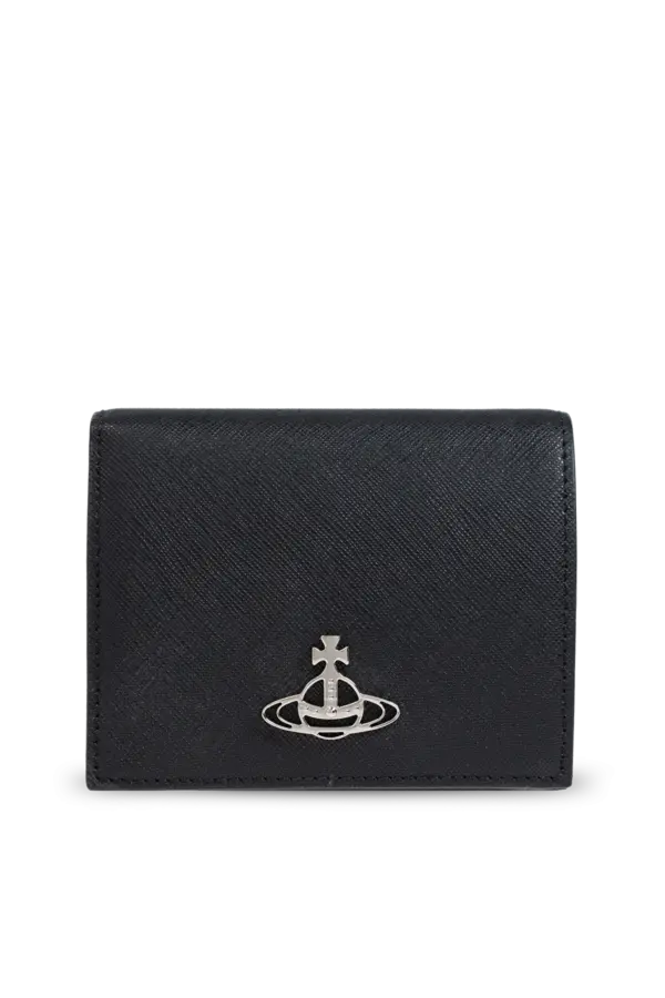 VIVIENNE WESTWOOD Folding Wallet With Logo - Black