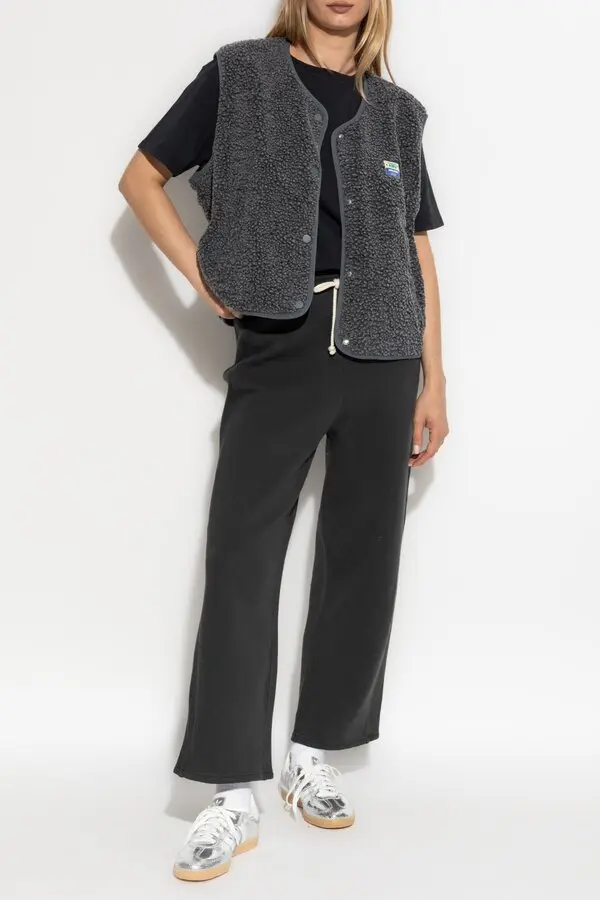 American Vintage Furry Vest With Logo Patch