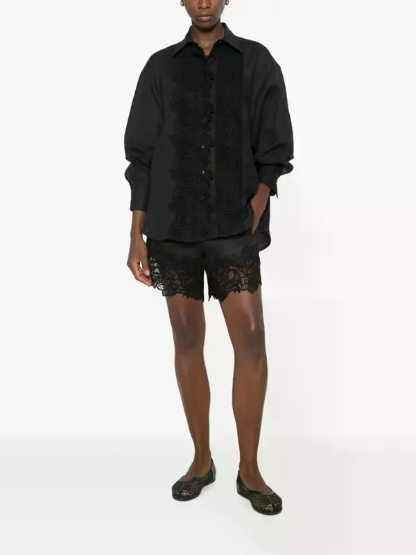 Ermanno Scervino Lace-embroidered Linen Shirt