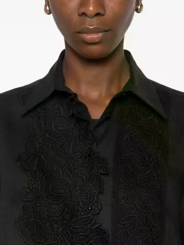 Ermanno Scervino Lace-embroidered Linen Shirt