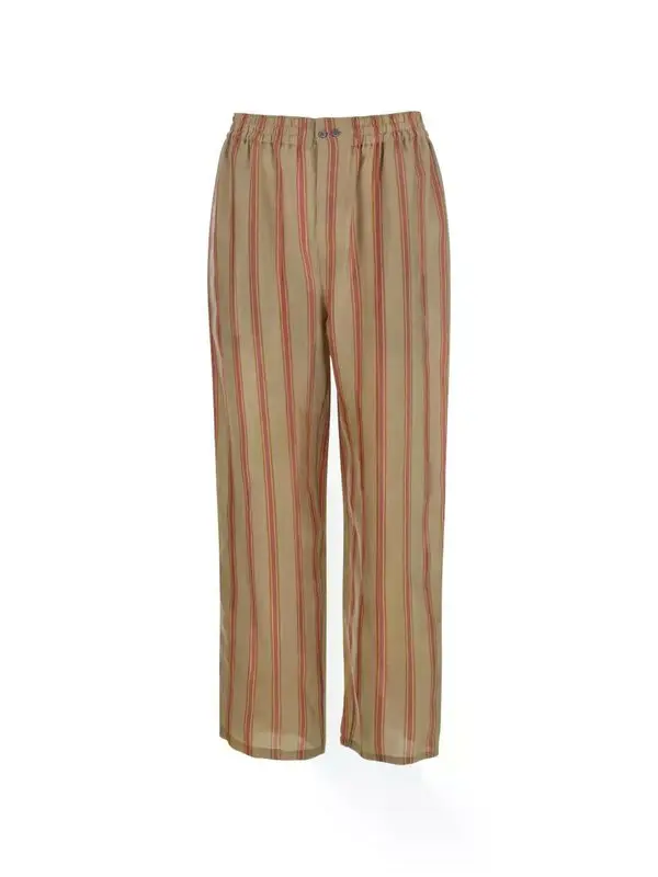 Saint Laurent Striped Elasticated-waist Trousers - Neutrals