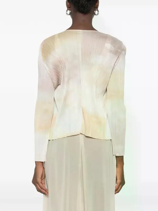 Issey Miyake Plissé-effect Abstract-print Cardigan