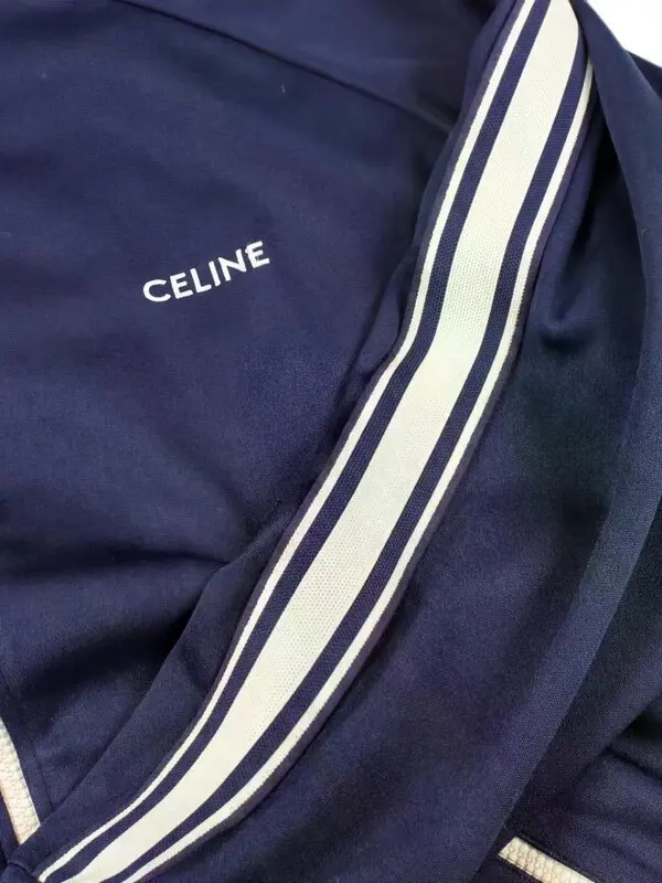 Celine Logo Embroidered Zip-up Jacket