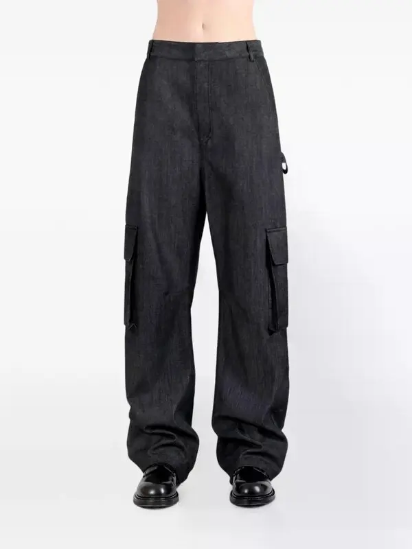 Balenciaga Relaxed Wide-leg Multi-pocket Cargo Pants - Grey