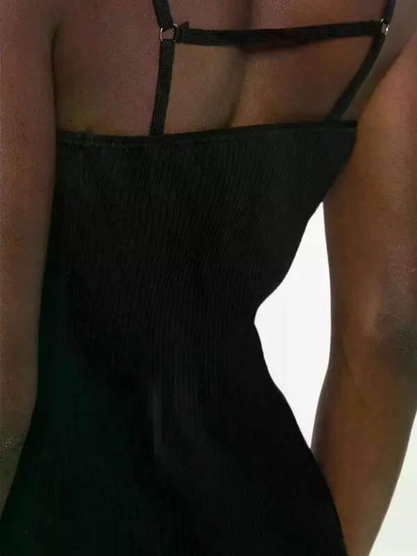 IVORY PARIS Livinia Ribbed-knit Spaghetti-strap Top