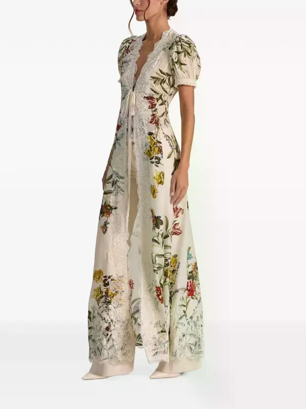 Alice + Olivia Ingrid Lace-trim Floral-print Blouse