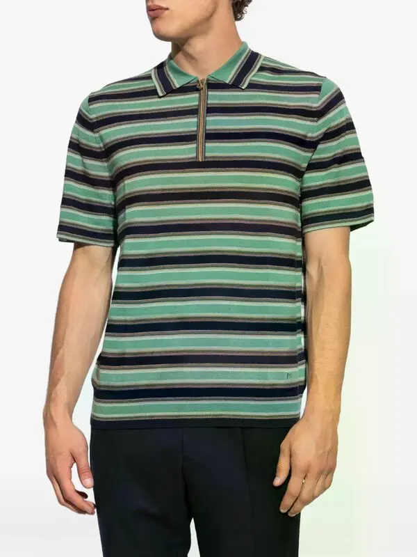Paul Smith Striped-pattern Zip-neck Sweater