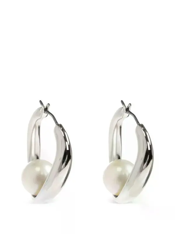Kate Spade New York Harmony Hoops Glass-pearl Earrings - Silver