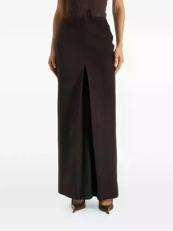 Manière De Voir Regine Tailored Box-pleat Maxi Skirt - Brown