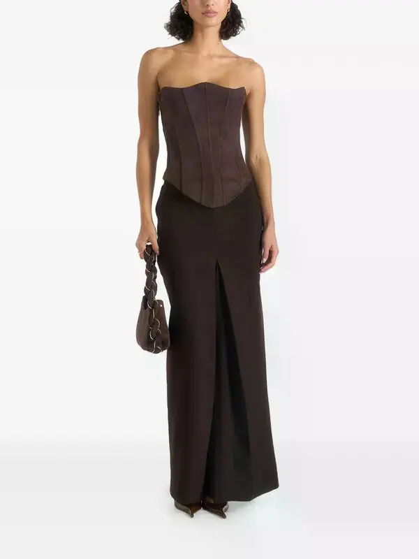 Manière De Voir Maniere De Voir Regine Tailored Maxi Skirt - Brown