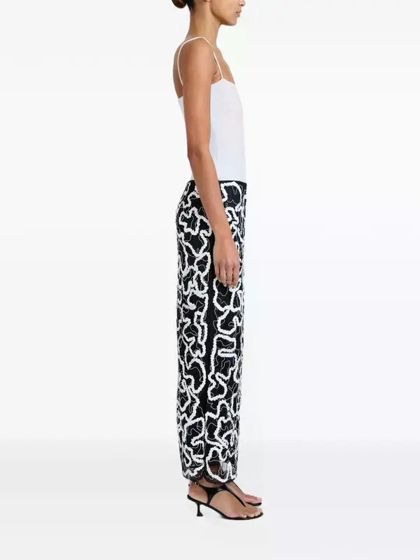 Proenza Schouler Maite Skirt In Sequin Embroidery Lace - Black