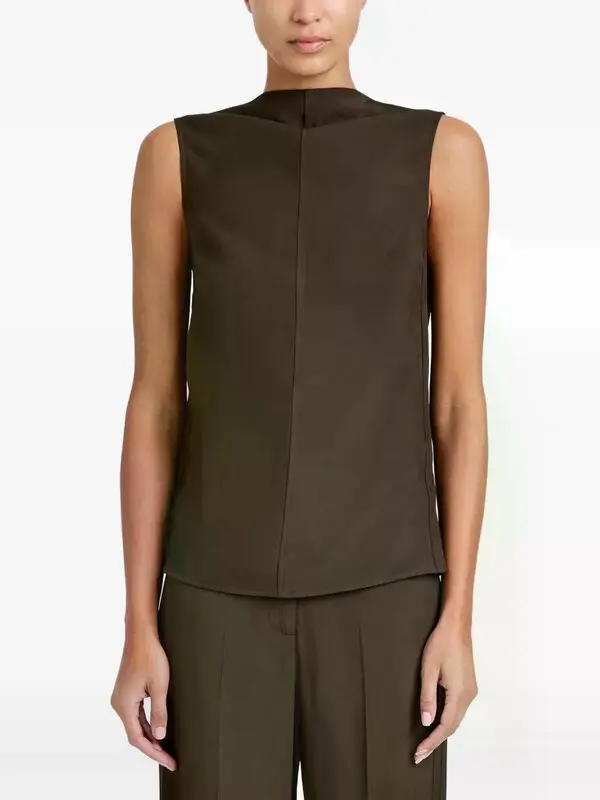 Proenza Schouler Eco Hammered Viscose Defni Top - Green