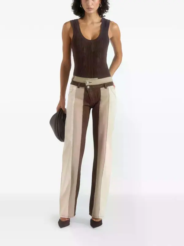 Manière De Voir Jacinda Colour-block Panelled Jeans - Brown