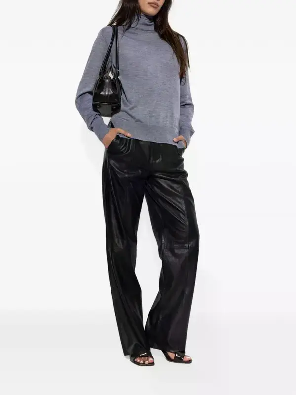 GESTUZ Gzluciana Leather Trousers - Black