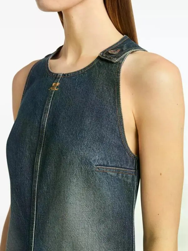 COURREGES A-line Denim Mini Dress