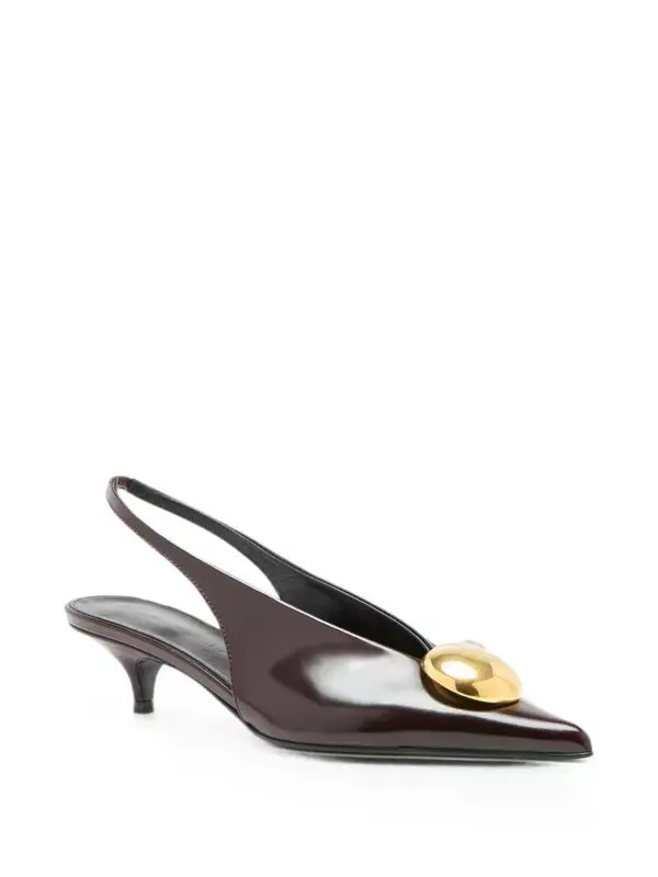 Proenza Schouler Dome Slash Slingbacks In Polished Calf - Red