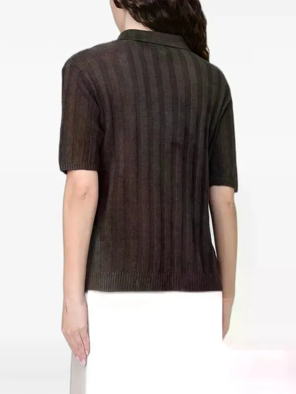 Max Mara Ribbed-knit Polo Shirt