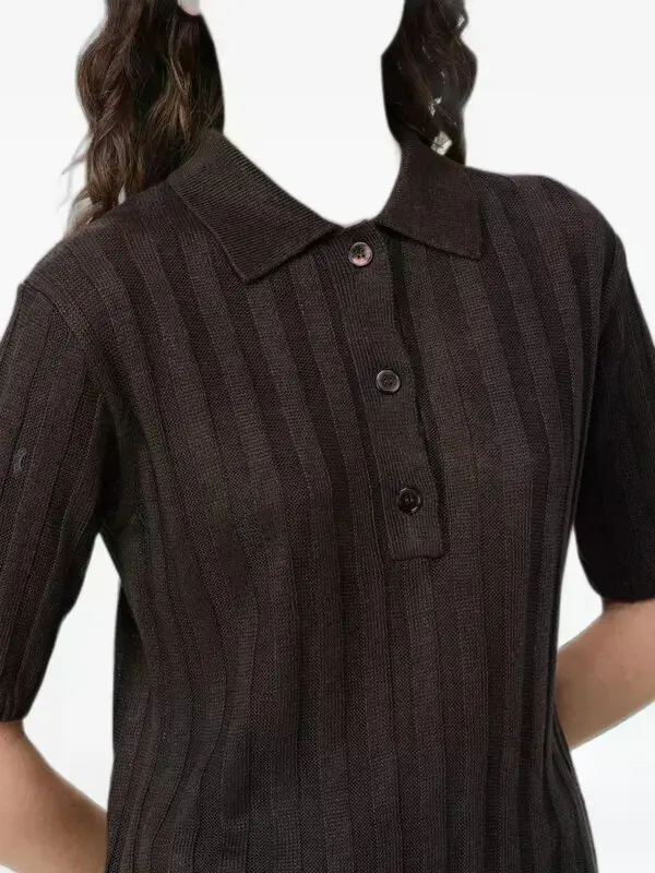 Max Mara Ribbed-knit Polo Shirt