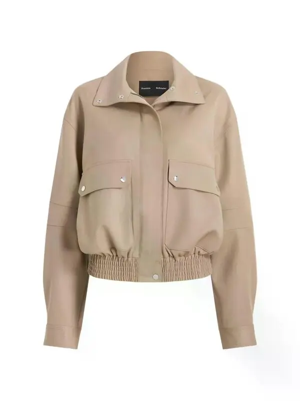 Proenza Schouler Aviva Jacket In Wool Gabardine - Neutrals
