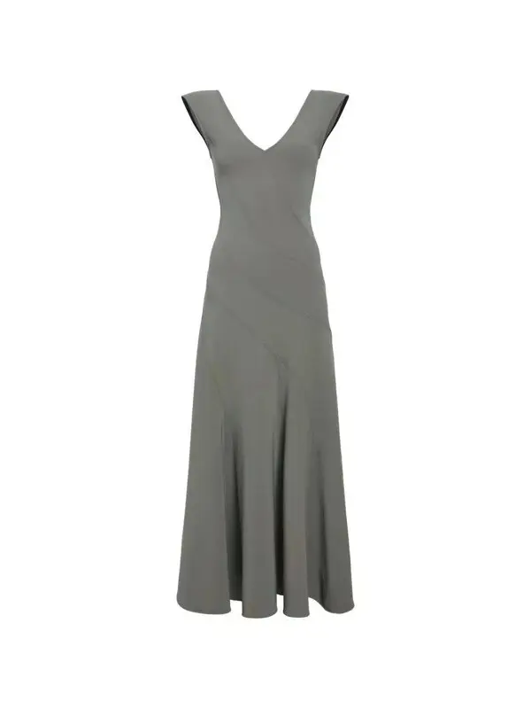 Proenza Schouler Romana Dress In Matte Double Crepe - Grey