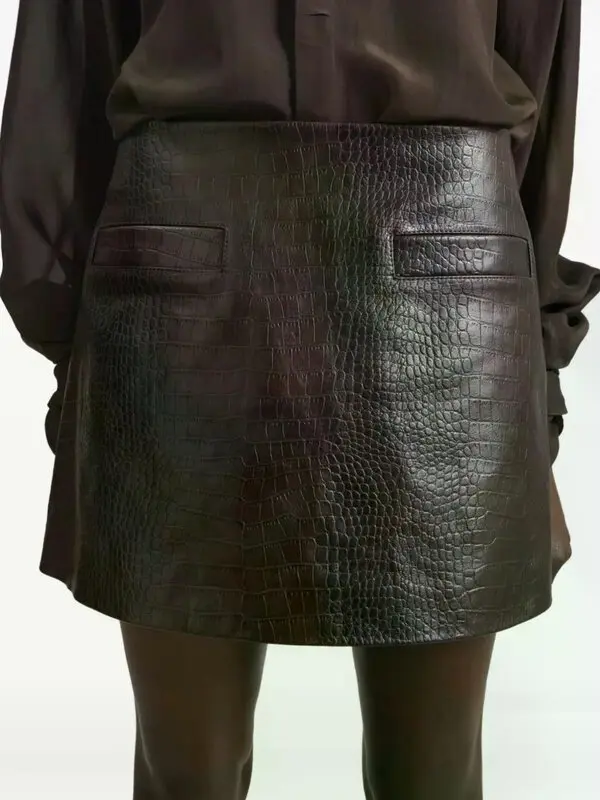 THE FRANKIE SHOP Rory Croc-embossed Mini Skirt