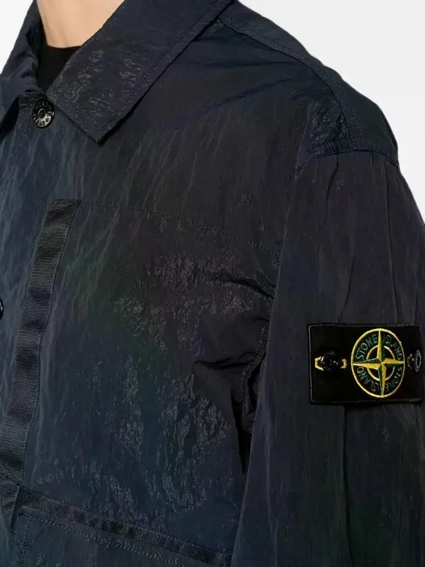 Stone Island Logo Patch Crinkled Finish Jacket