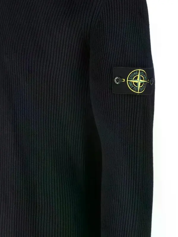 Stone Island Ribbed-knit Logo-patch Sweater