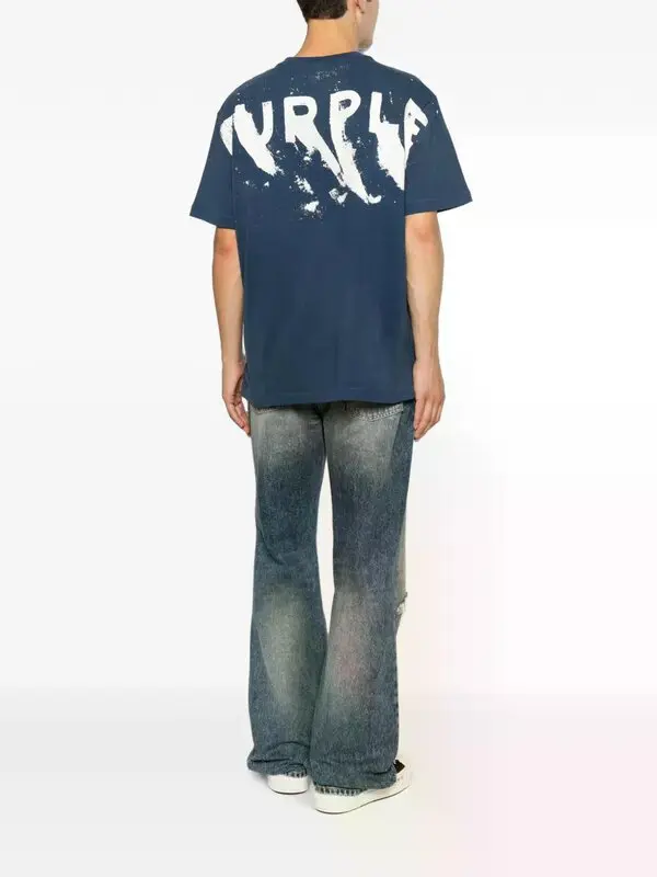 PURPLE BRAND Painted Wordmark Tee - Blue