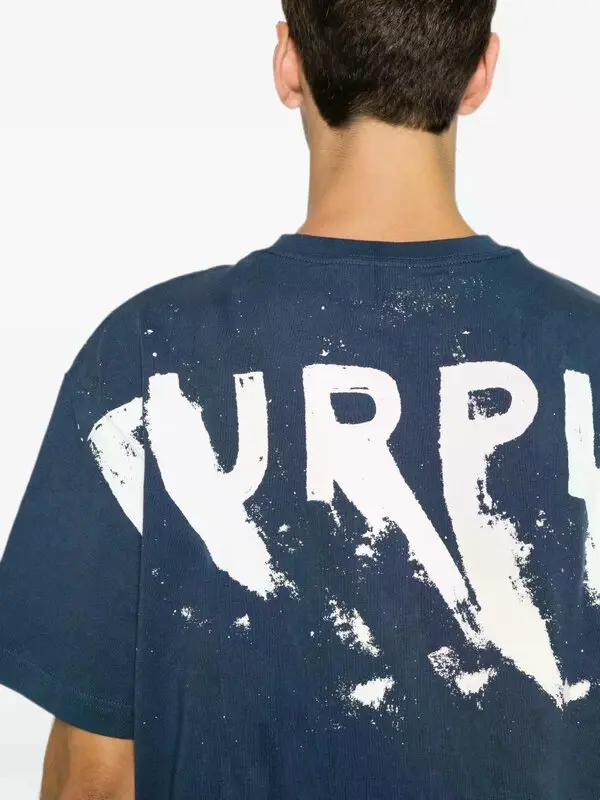 PURPLE BRAND Painted Wordmark Tee - Blue