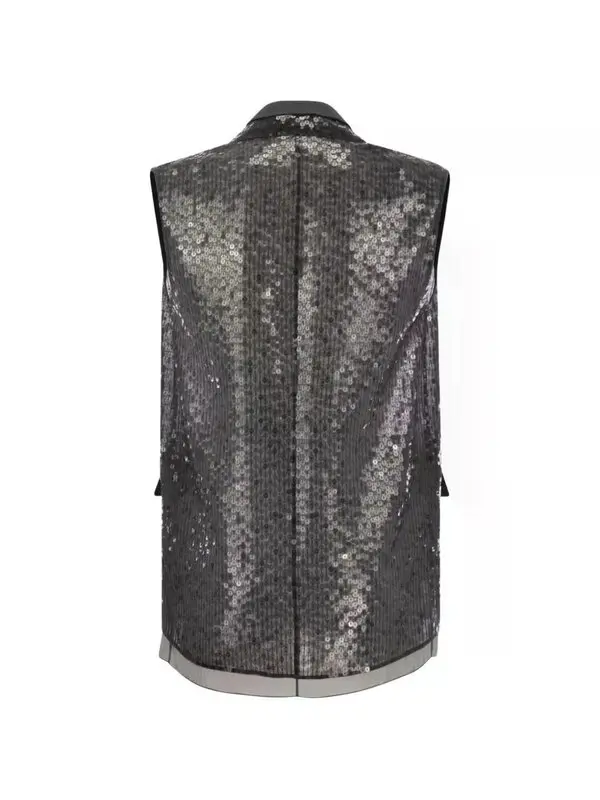 Brunello Cucinelli Sequin-embellished Silk Gilet