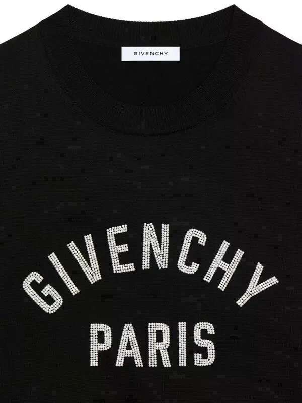 Givenchy Beaded Logo V-neck Sweater