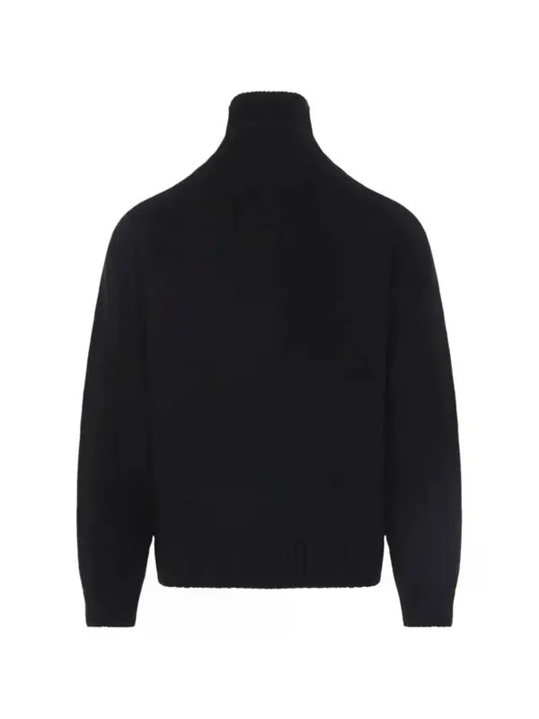 TOM FORD Half-zip Wool Sweater - Black