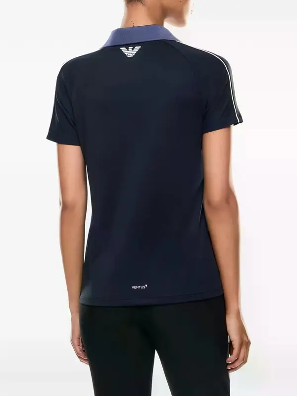 EA7 Logo Print V-neck T-shirt - Blue