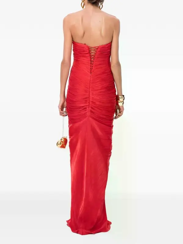 ANA RADU Flower-detail Ruched Gown