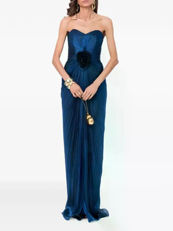 ANA RADU Strapless Sweetheart Maxi Dress - Blue