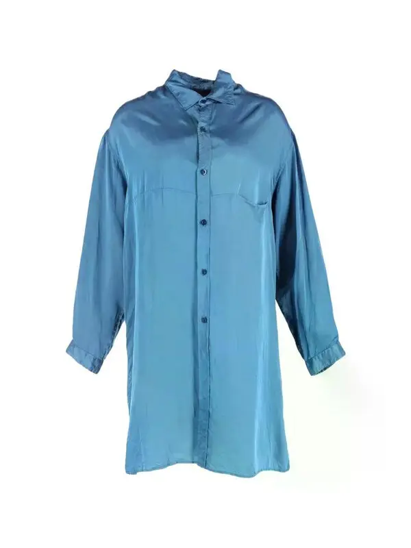 Yohji Yamamoto Button-down Silk Shirt - Blue