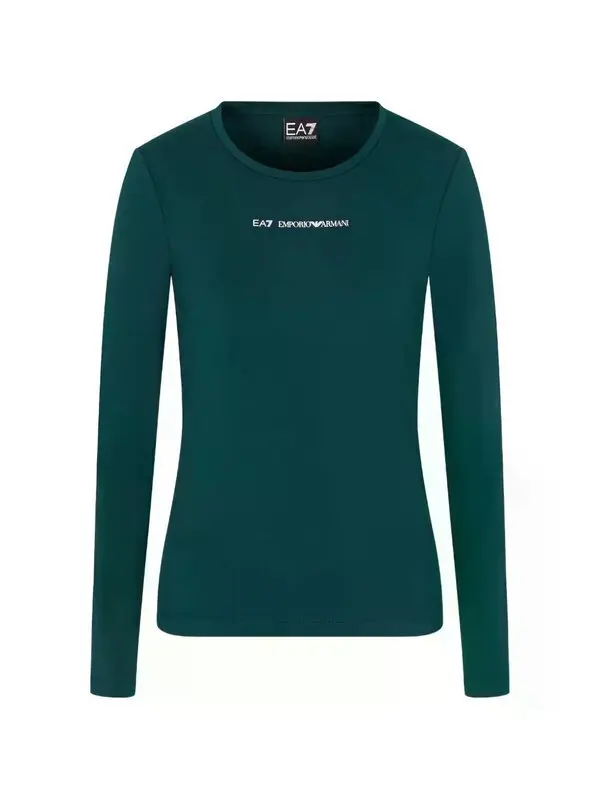 EA7 Logo-print Long-sleeve T-shirt - Green