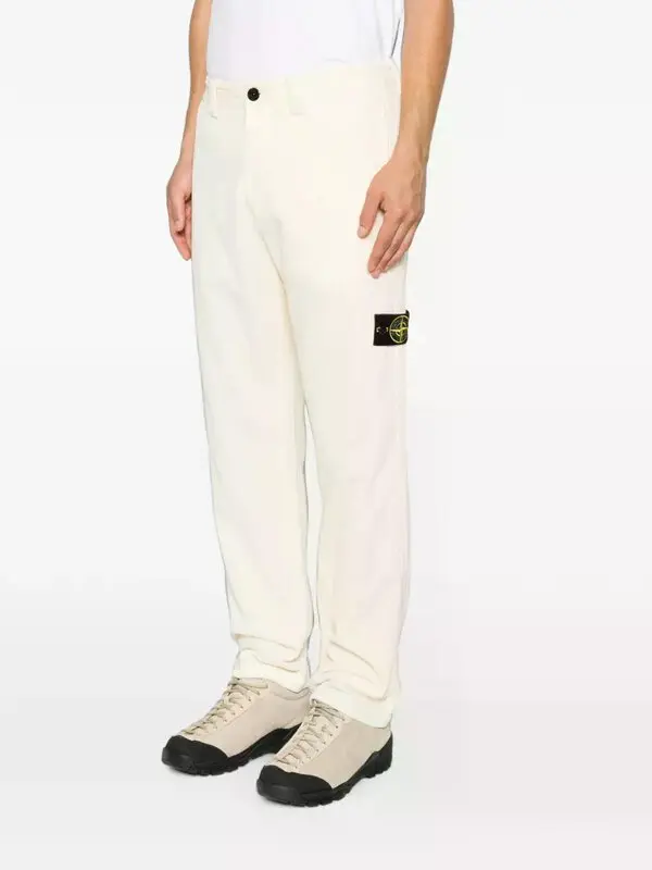 Stone Island Corduroy Trousers With Compass Motif