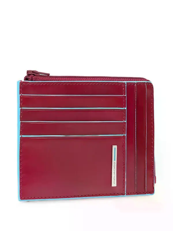PIQUADRO Zipped Leather Card Holder