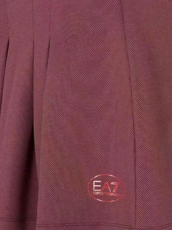 EA7 Pleated Logo-print Mini Skirt