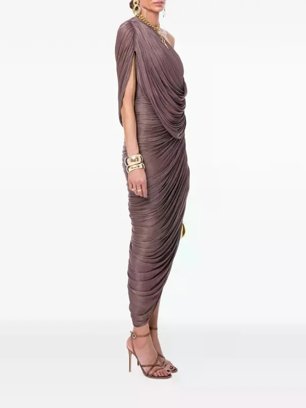 ANA RADU One-shoulder Draped Maxi Dress
