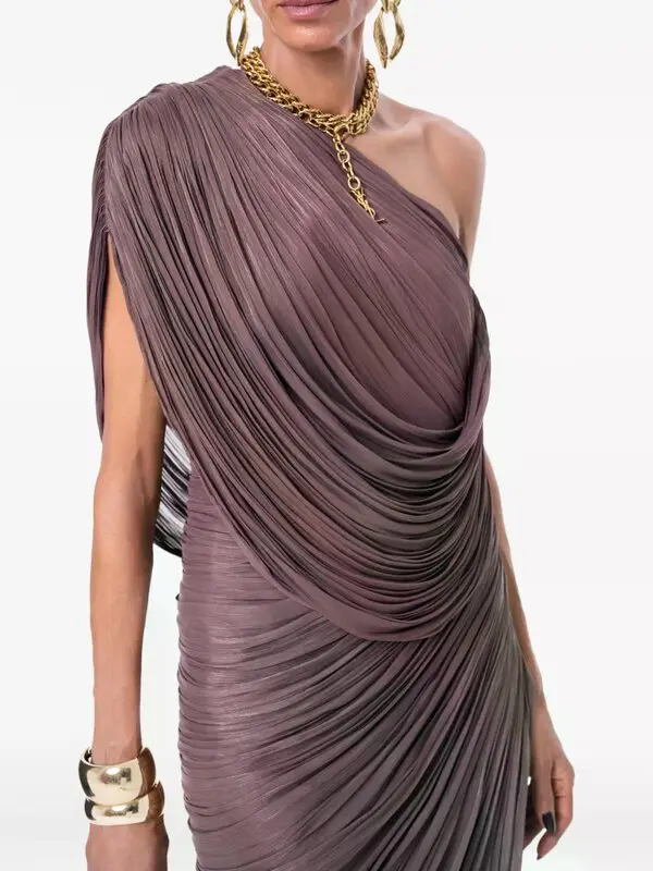 ANA RADU One-shoulder Draped Maxi Dress
