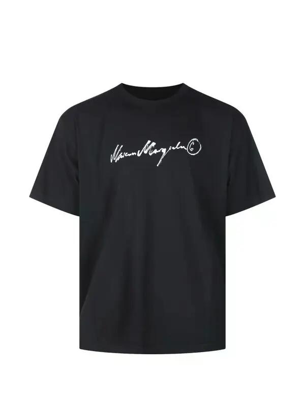 MAISON MARGIELA Crewneck Logo-print Oversized T-shirt - Black