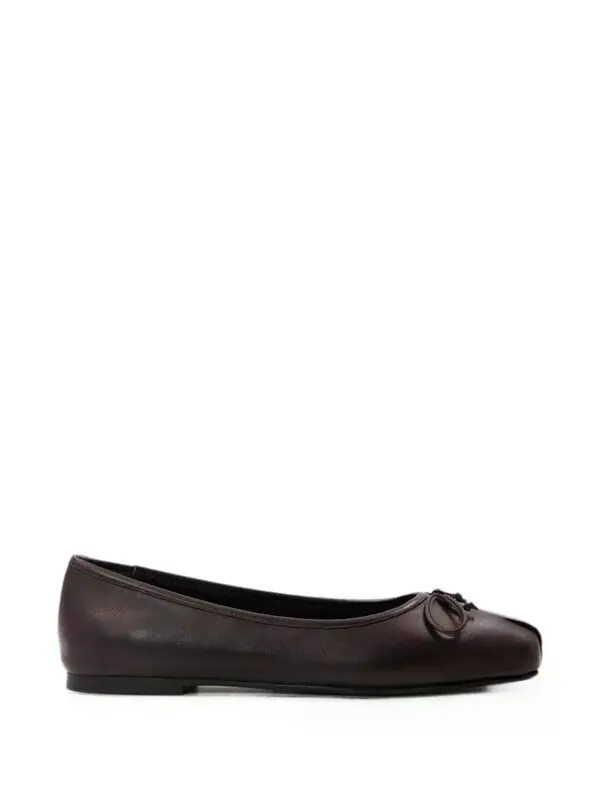 NOTABENE Serena Bow-detail Square-toe Ballet Flats - Brown