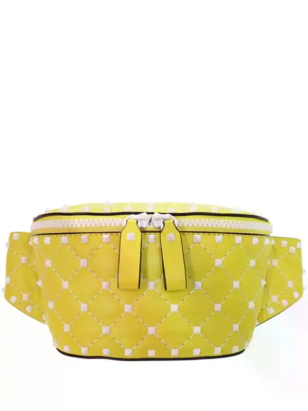 Valentino Garavani 2000-2017 Nappa Rockstud Spike Belt Bag - Yellow
