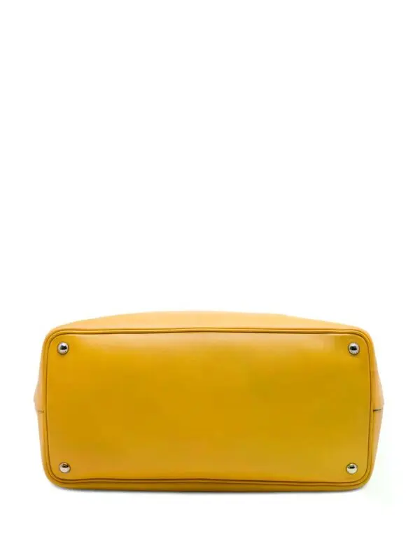 Prada City Calf Leather Buckle Tote Bag - Yellow
