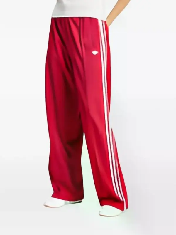 Adidas Firebird Loose-fit Track Pants With Side Stripe Detail - Red